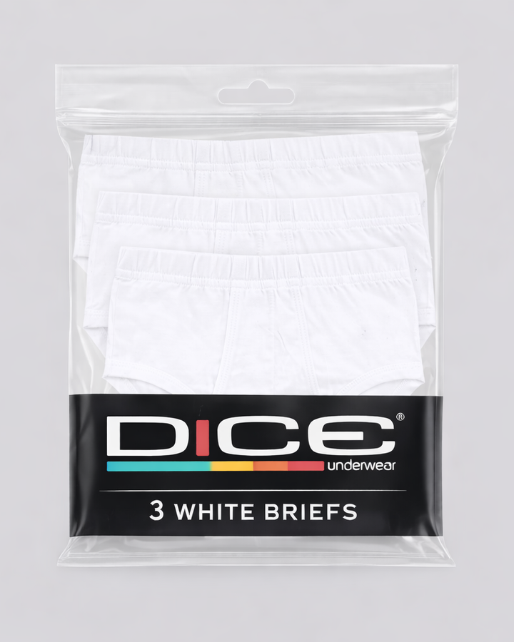 Plain Brief 100% Cotton Pack Of 3 – Dice